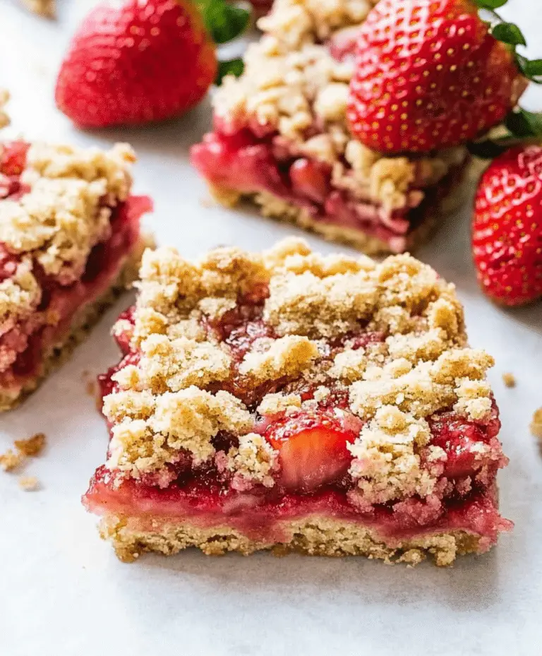 Strawberry Rhubarb Crumb Bars Recipe - recipesee.com