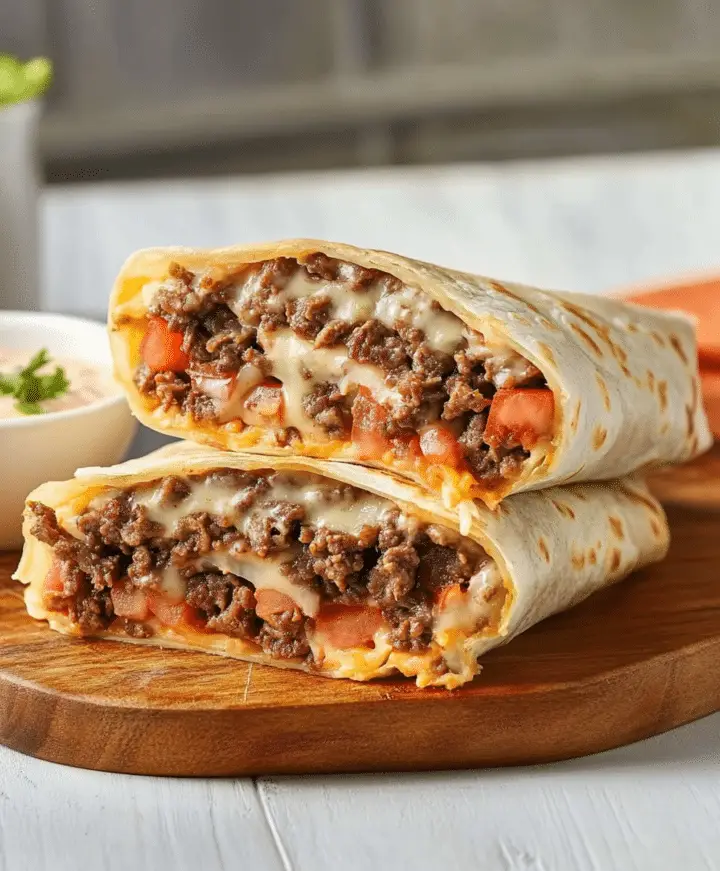 Cheesy Beef Fiesta Wraps Recipe - recipesee.com