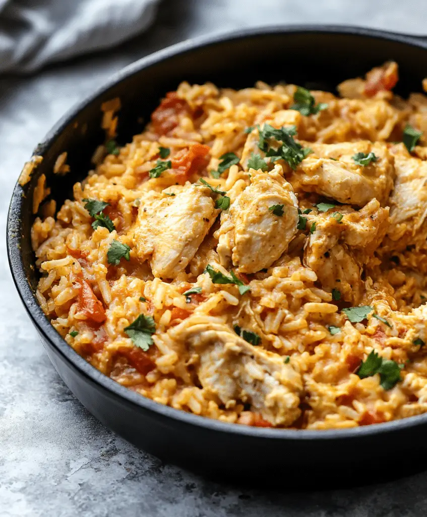 Easy One Pot Queso Chicken And Rice Recipe - recipesee.com