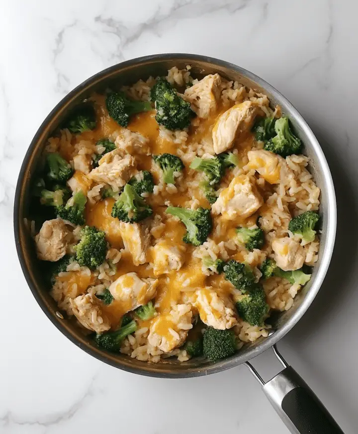 One Pan Cheesy Chicken Broccoli And Rice Recipe - recipesee.com