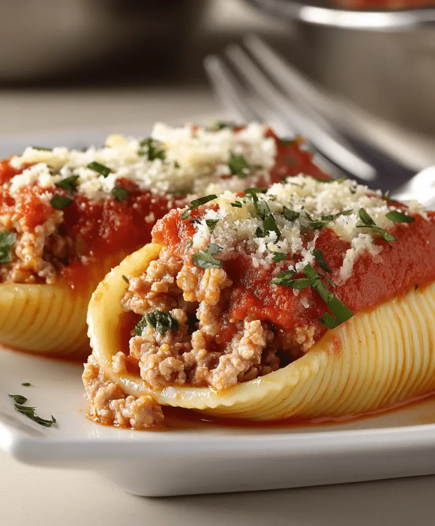 Stuffed Shells With Meat And Cheese Recipe - recipesee.com