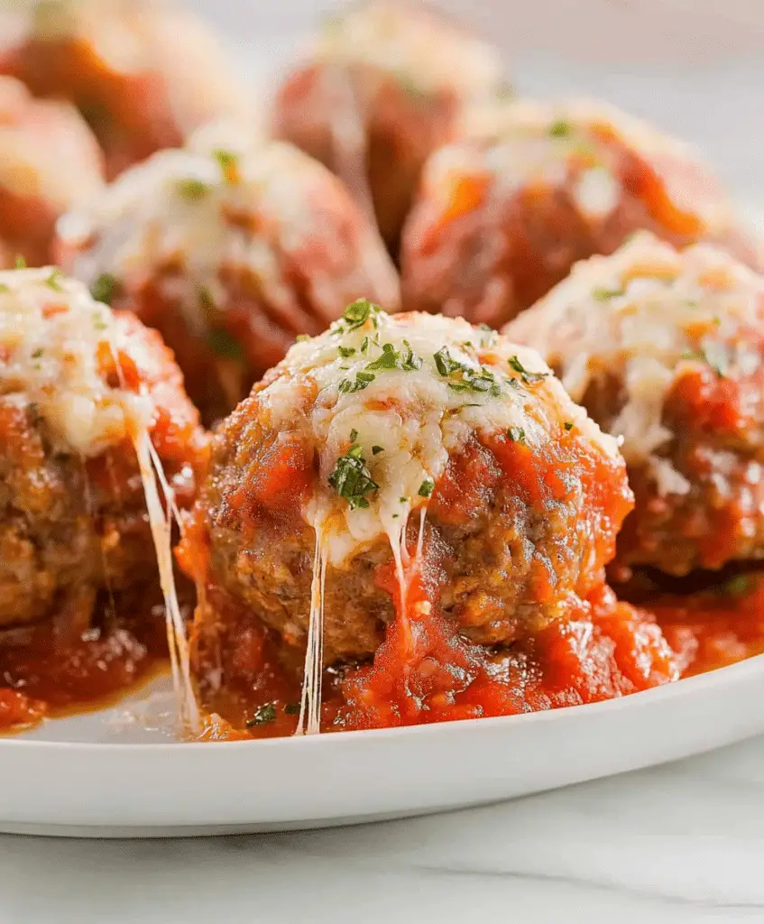 Easy Mozzarella Stuffed Meatballs Recipe - recipesee.com