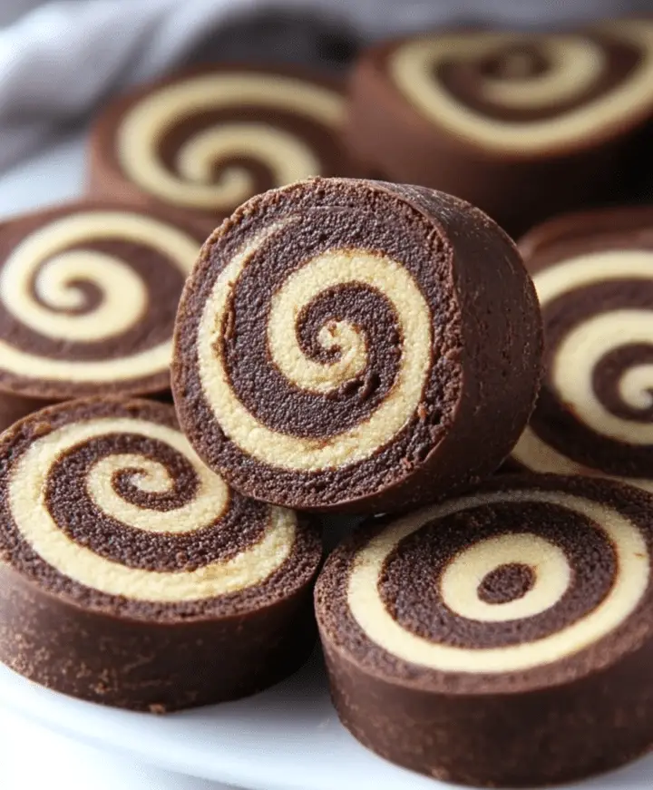 No Bake Chocolate Peanut Butter Pinwheels Recipe - recipesee.com