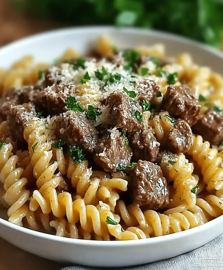 Beef And Rotini In Garlic Parmesan Sauce Recipe - recipesee.com