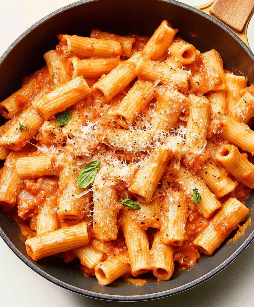 Creamy Tomato Rigatoni Pasta Recipe - recipesee.com